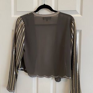 english rose | Jackets & Coats | Silver And Gold Sequin Jacket | Poshmark